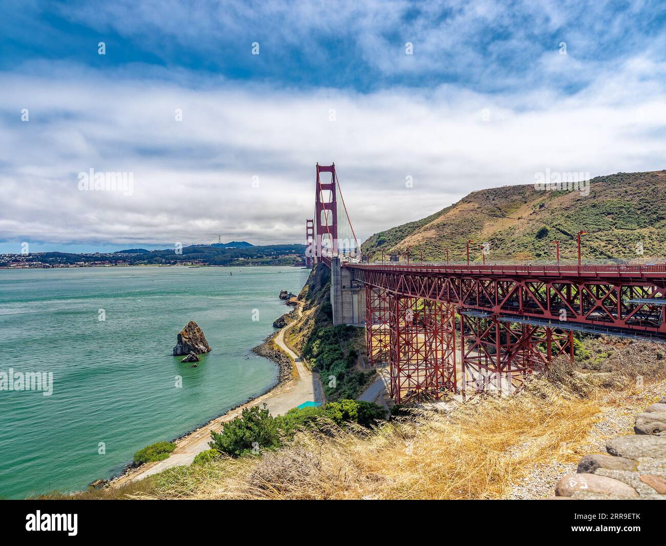 Golden Gate suspension bridge panorame in San Francisco, California USA ...