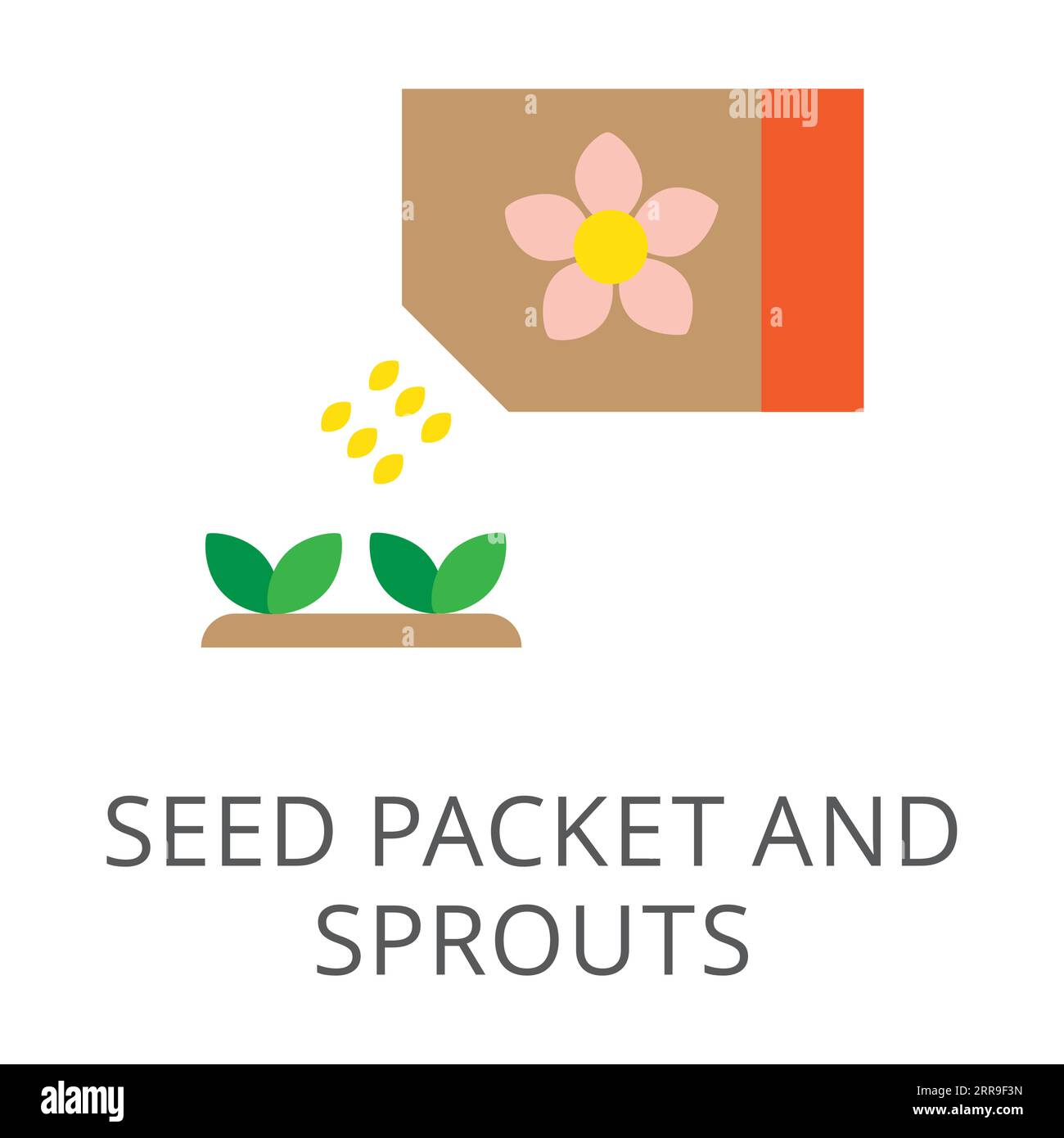 Bag of plant seeds and sprouts flat vector icon Stock Vector Image ...