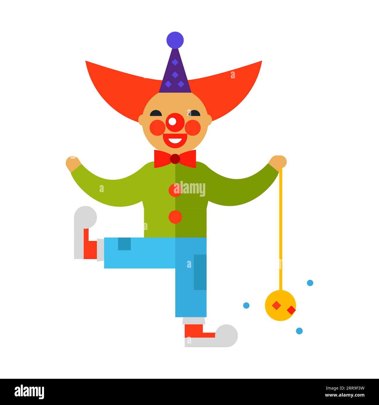 Happy Clown Performing At Show Flat Vector Icon Stock Vector Image And Art Alamy