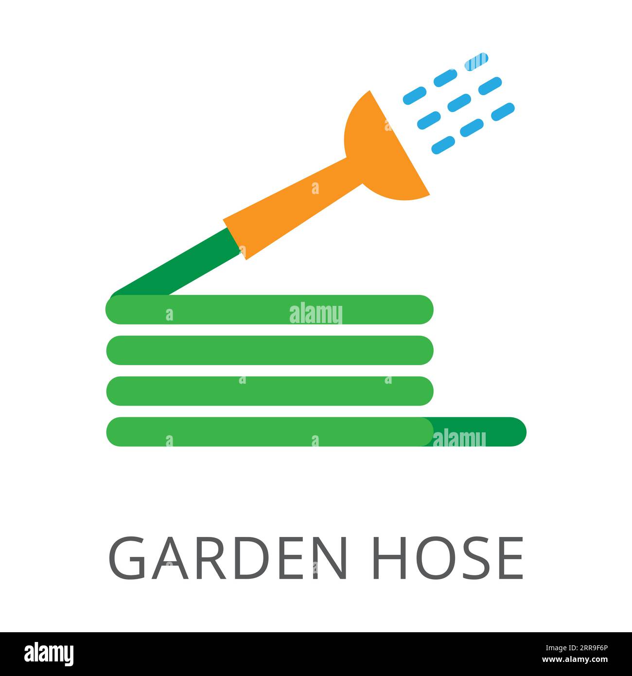 Green hose for garden work flat vector icon Stock Vector Image & Art ...
