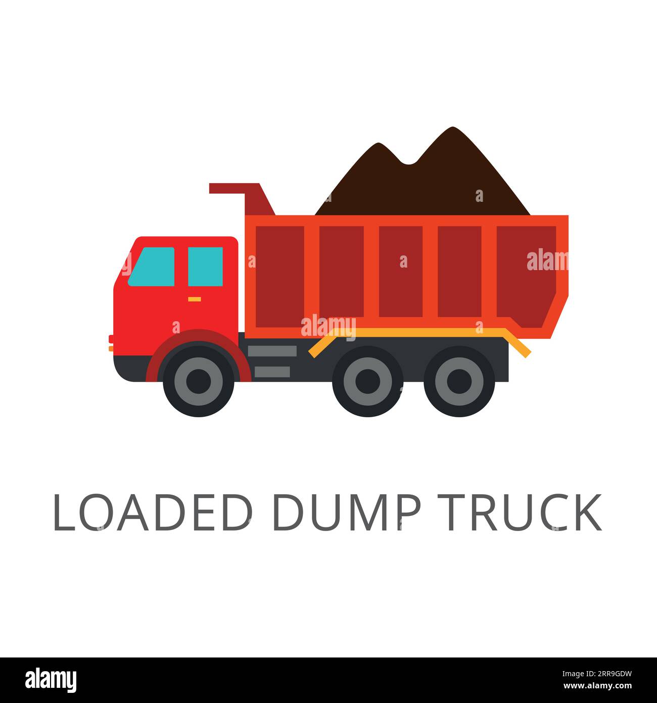 Truck carrying sand isolated on white Stock Vector Image & Art - Alamy