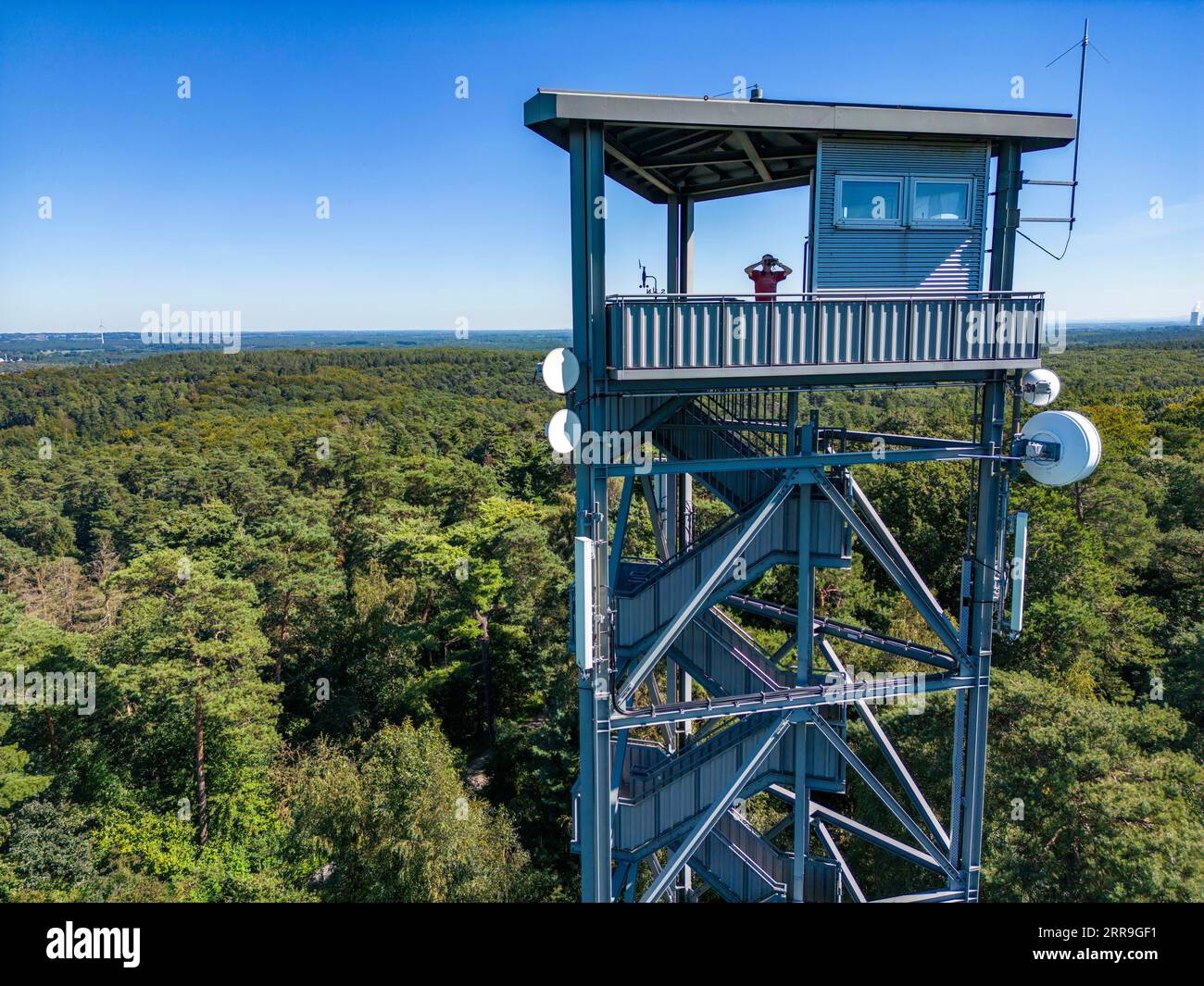 Fire watchtower on the Rennberg, near Flaesheim, Haltern am See, in the ...