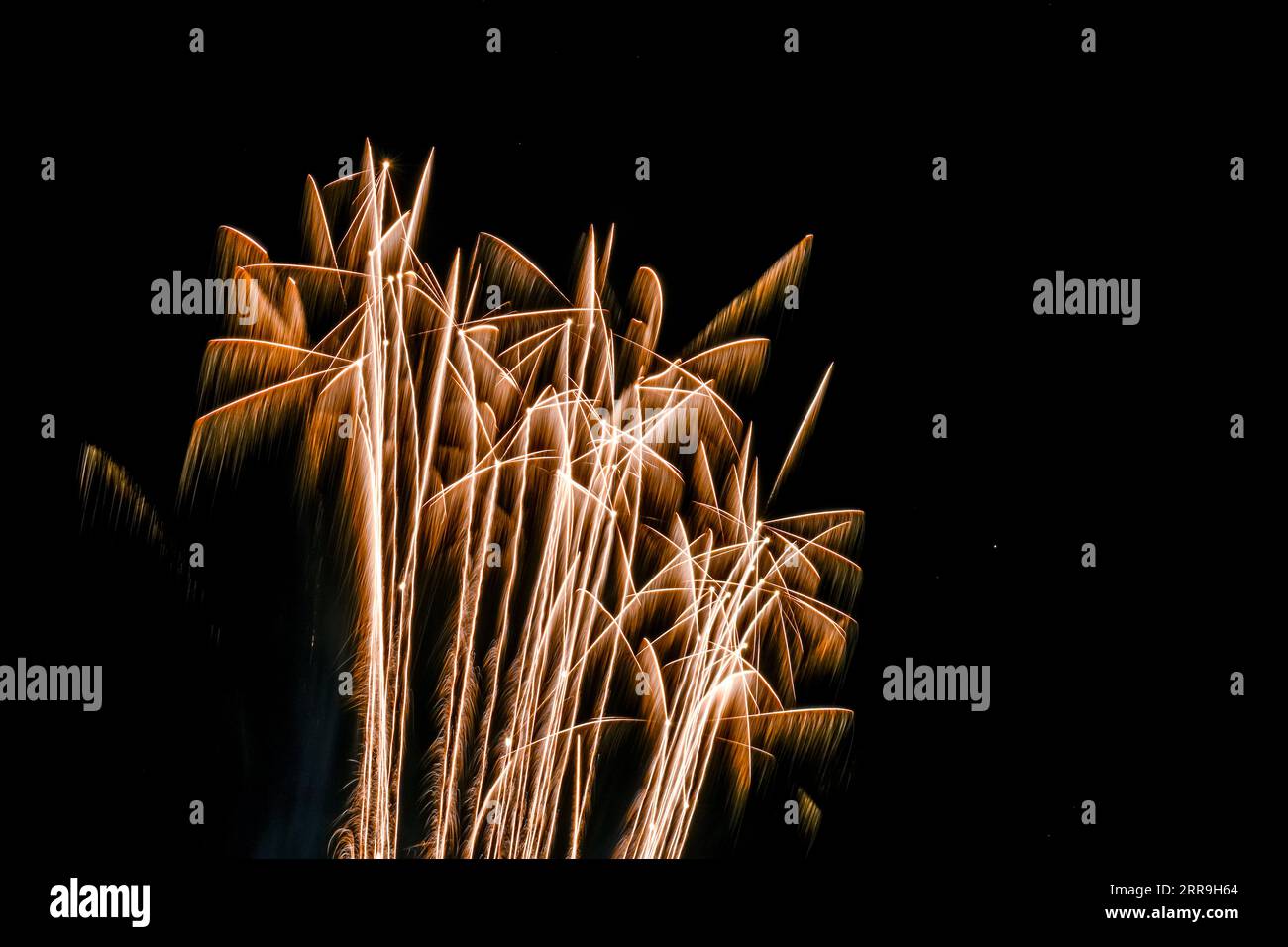 Colorful fireworks exploded in the night sky Stock Photo - Alamy