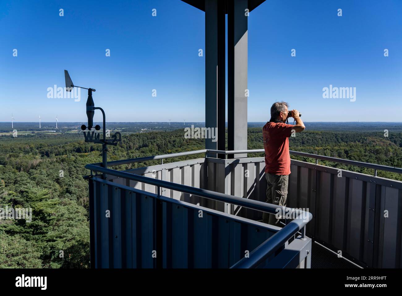 Fire watchtower on the Rennberg, near Flaesheim, Haltern am See, in the ...