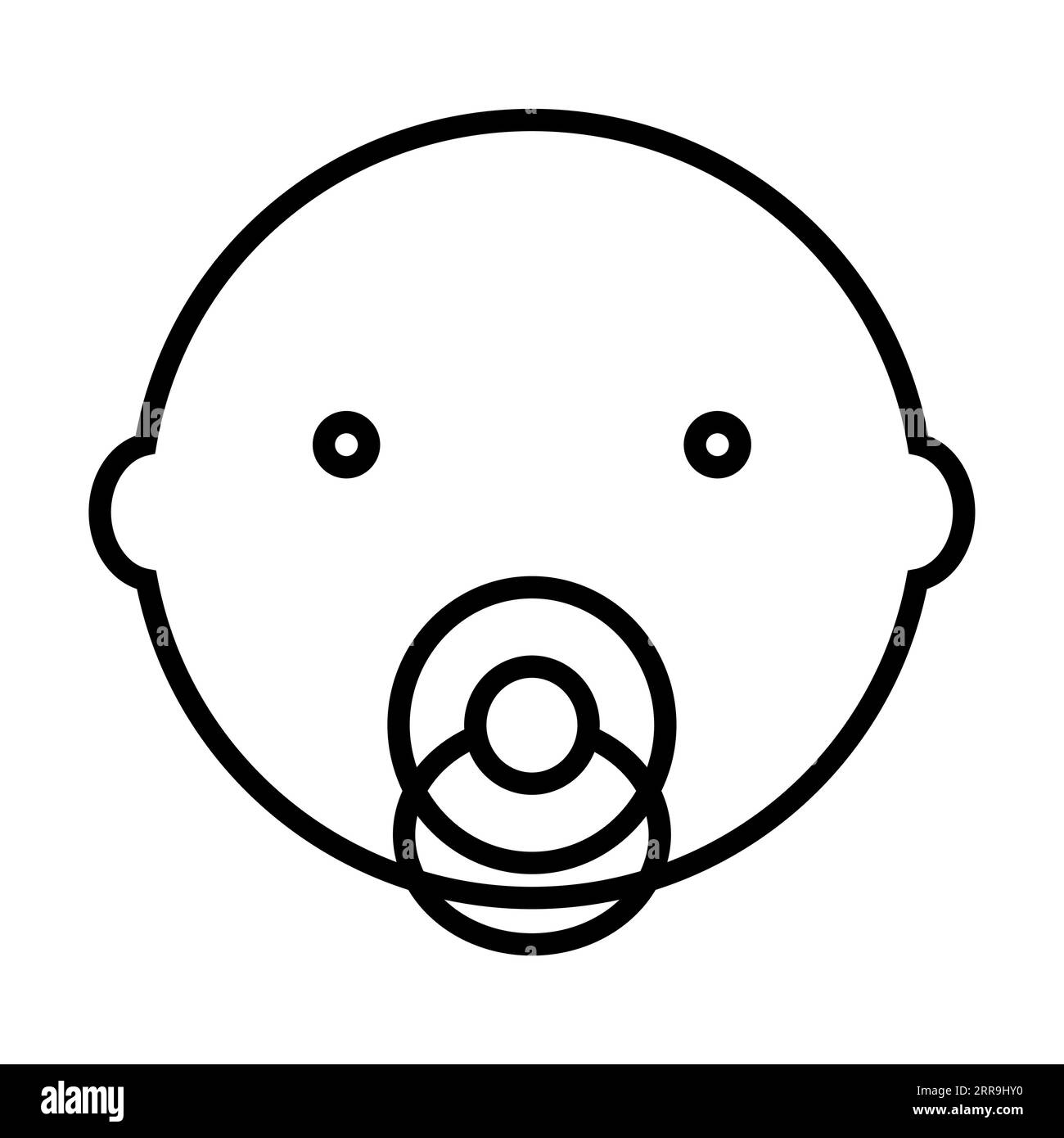 Baby boy face with pacifier in mouth isolated on white Stock Vector ...