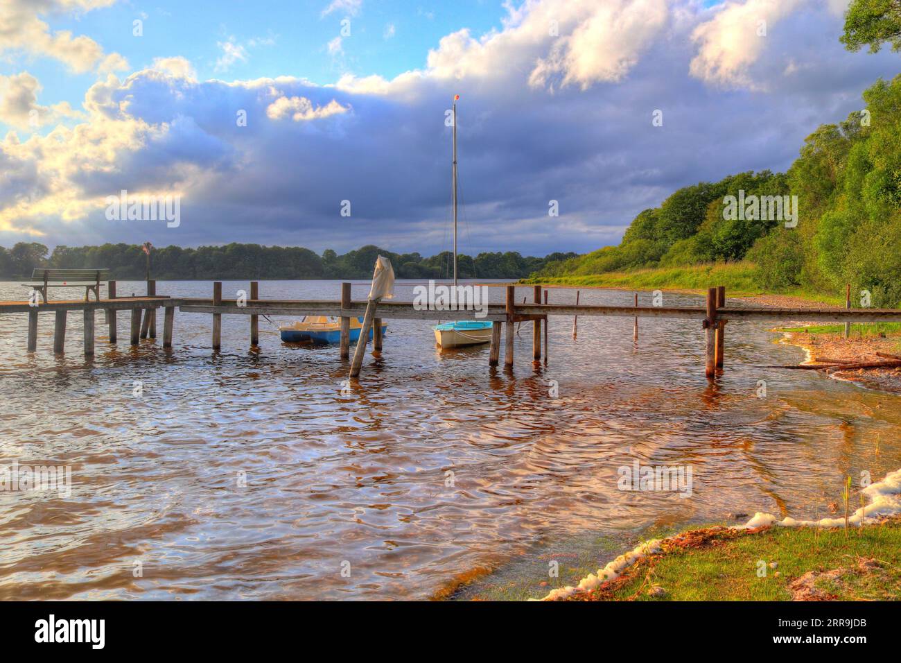 Beautiful Landscape At A Lake With A Reflective Water Surface Stock ...