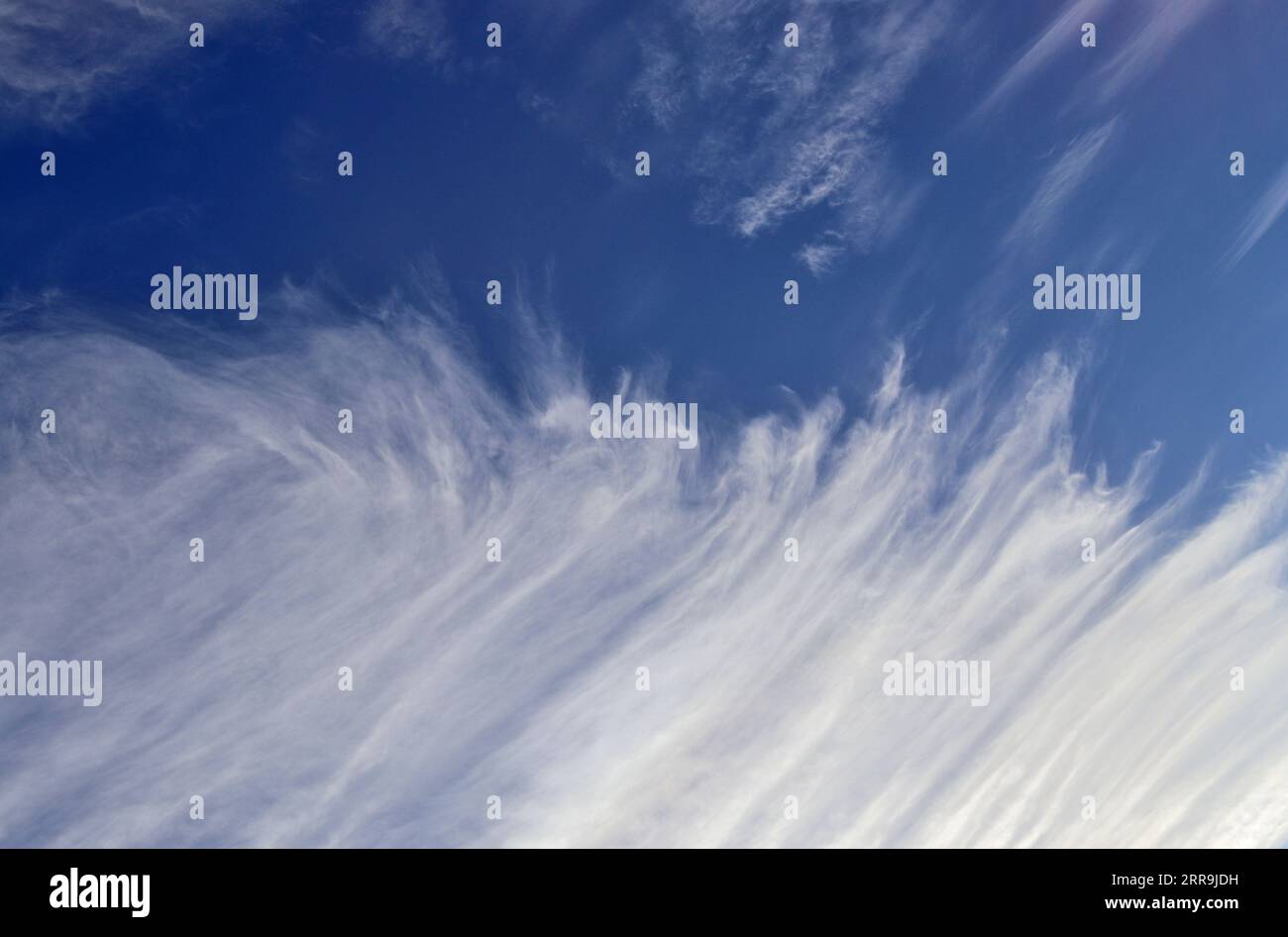 Stunning Cirrus Cloud Formation Panorama In A Deep Blue Summer Sky Seen ...