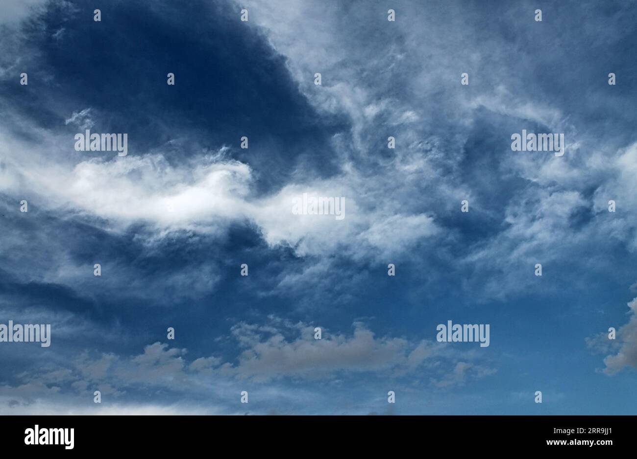 Stunning Cirrus Cloud Formation Panorama In A Deep Blue Summer Sky Seen ...