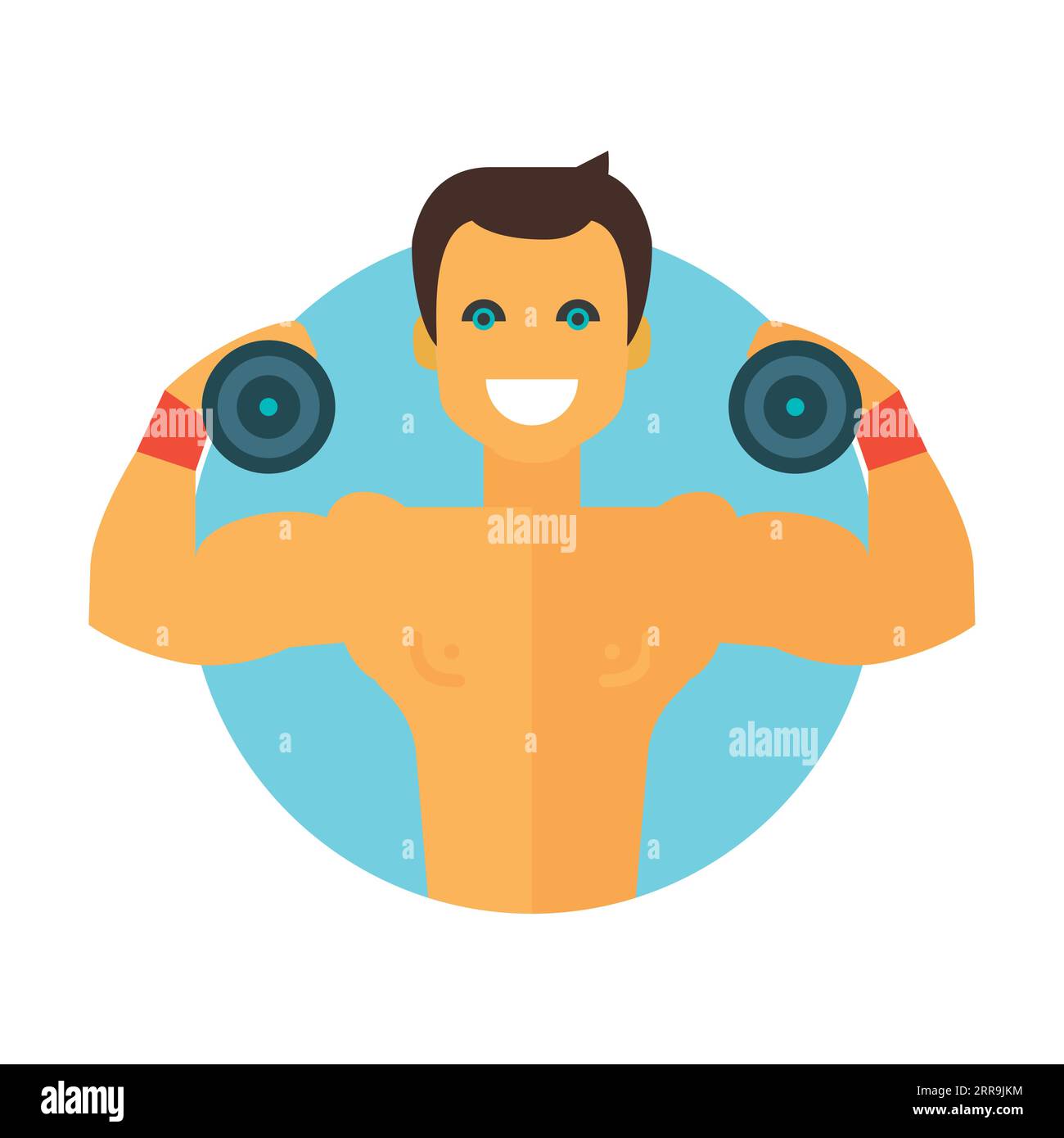 Young healthy man holding dumbbells Stock Vector Image & Art - Alamy