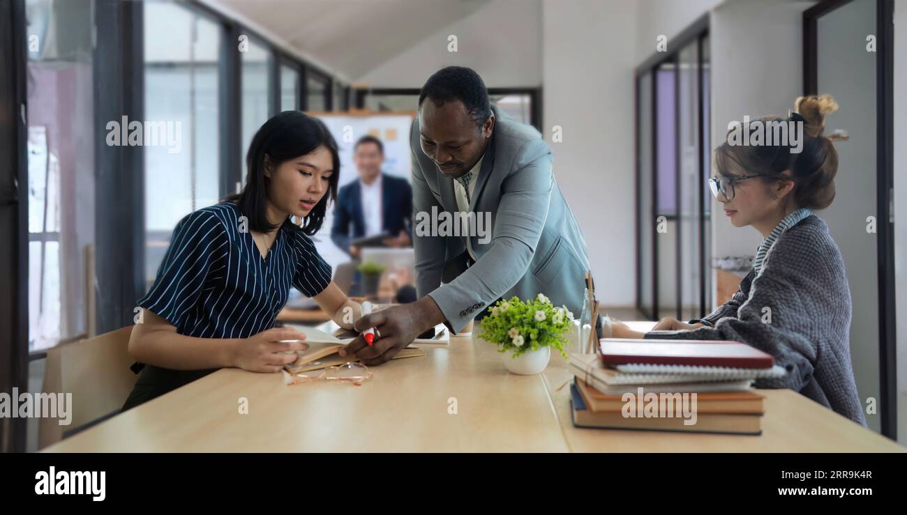 Positive friendly African American English tutor giving language ...