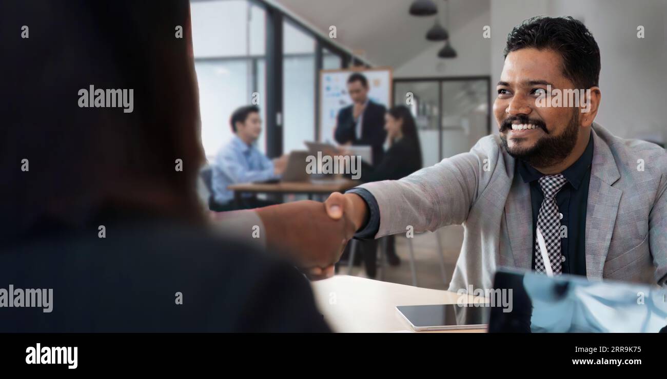 Multi ethnic business people diverse handshake, Successful businessmen ...