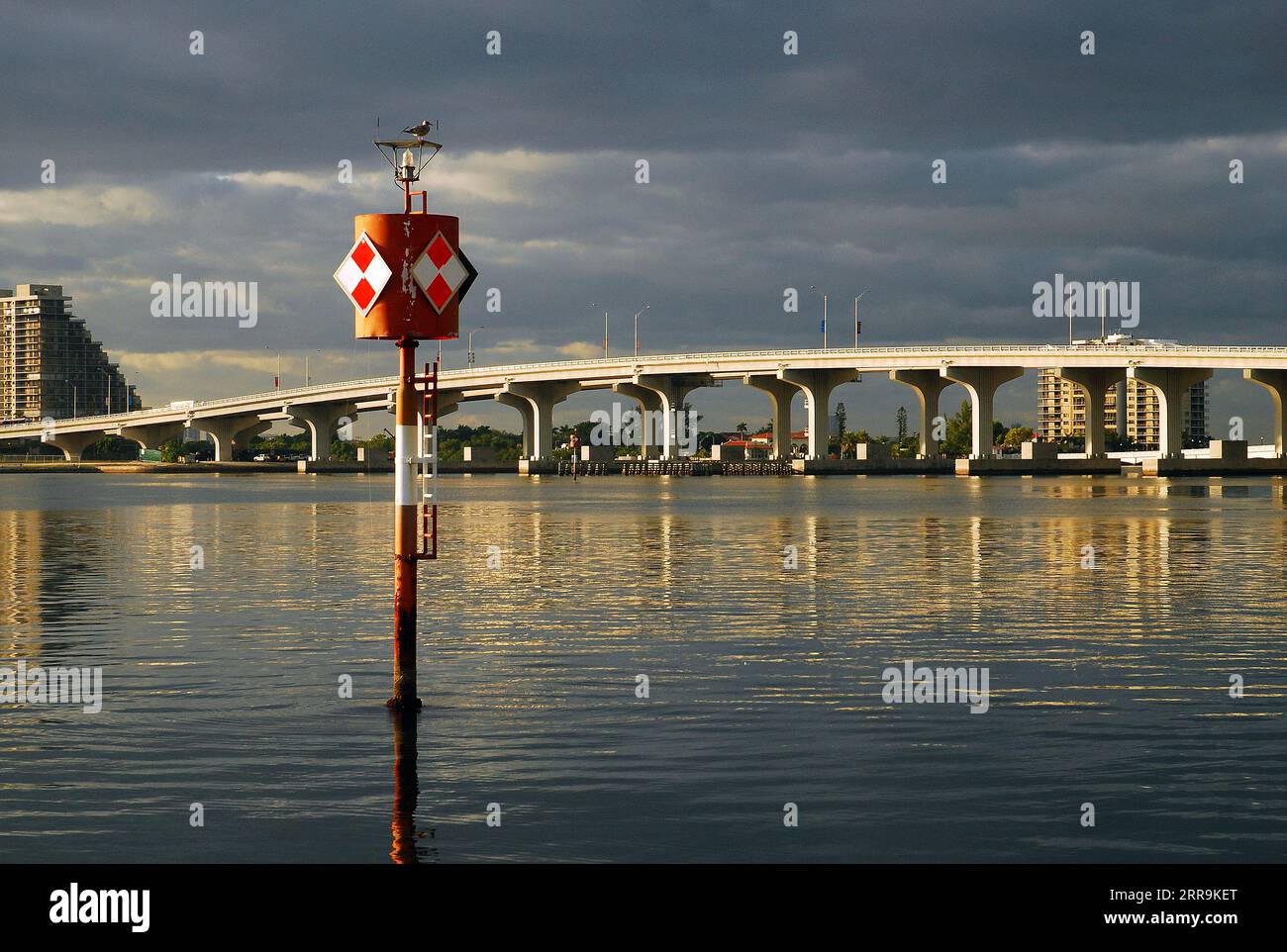 The Port Boulevard Bridge spans over the Bay in Miami Stock Photo - Alamy