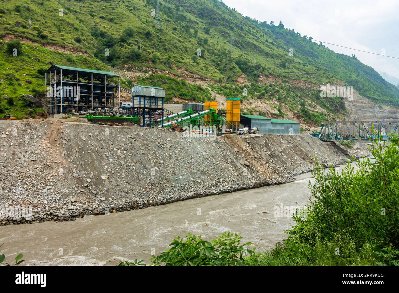 Heavy machinery at a Hydro Electric Power Project on River Satluj ...