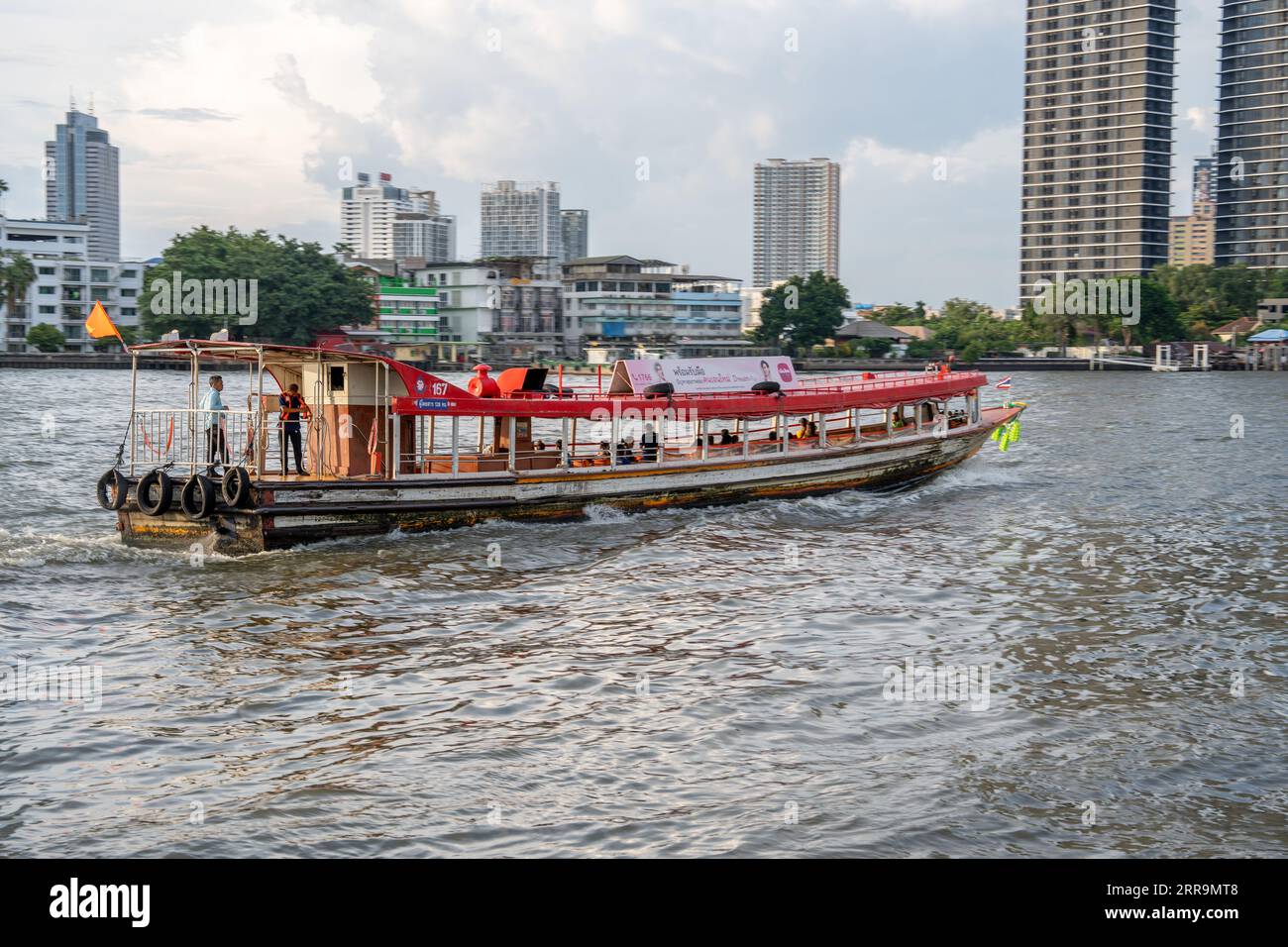 An Express Boat or Transport Boat at the Chao Phraya River of Bangkok ...