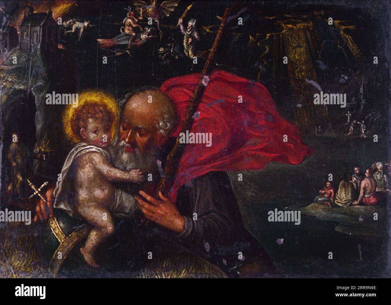 German - Saint Christopher carrying the Infant Christ Stock Photo - Alamy