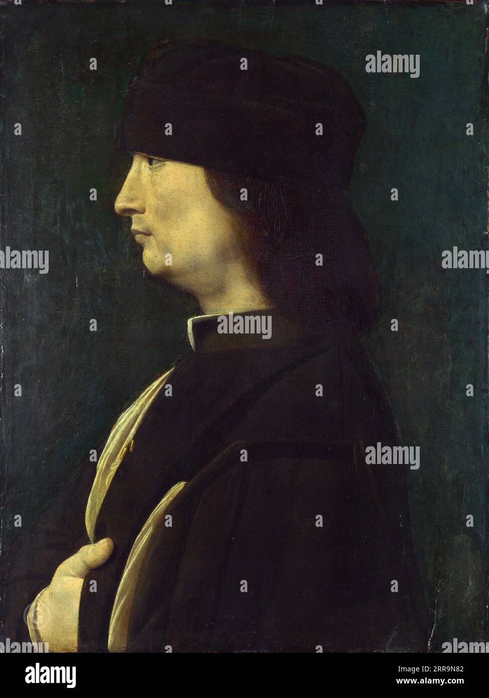 Giovanni Antonio Boltraffio - A Man in Profile 1498-1516 Stock Photo ...