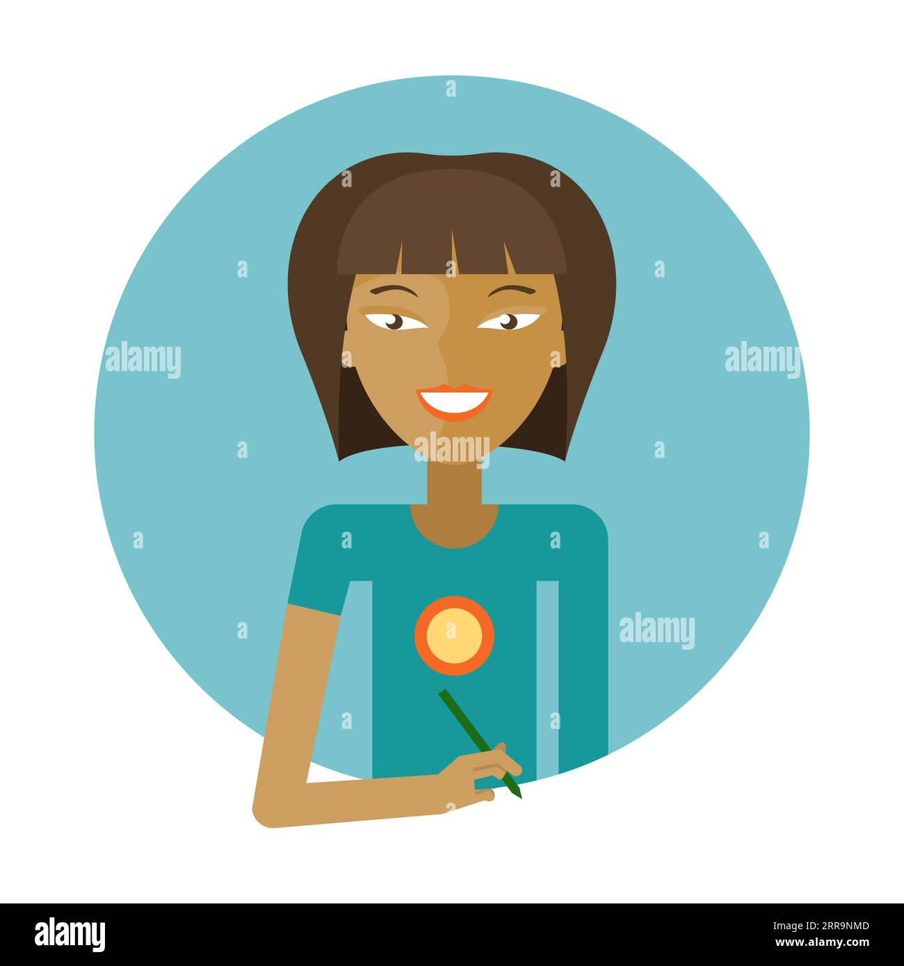 Girl student with dark hair vector Stock Vector Image & Art - Alamy