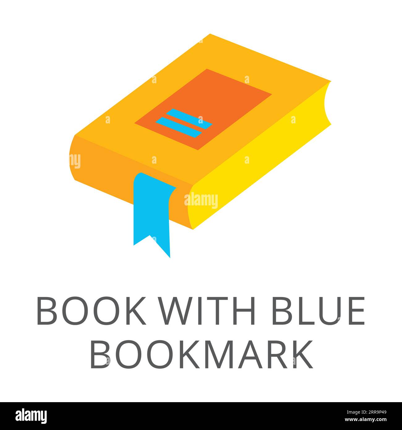 Yellow book in cover with blue bookmark isolated on white Stock Vector ...