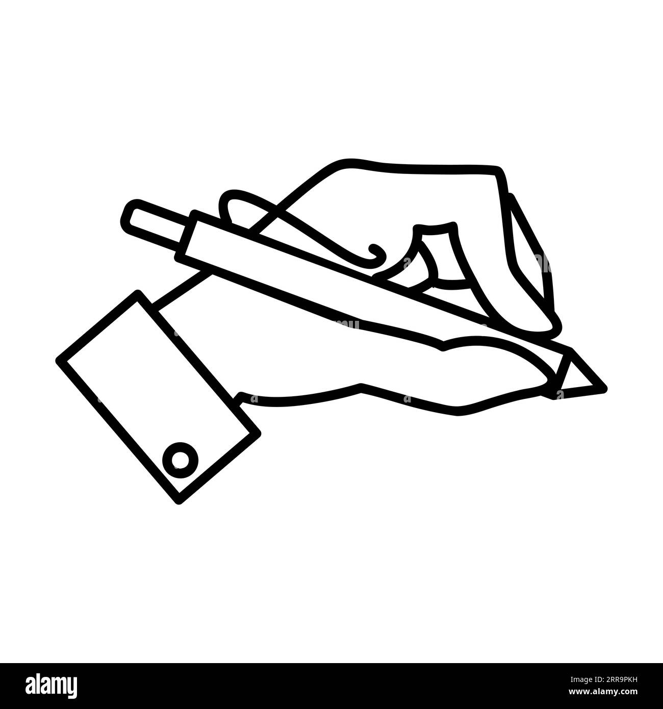 Hand holding ballpoint pen signing document isolated on white Stock ...