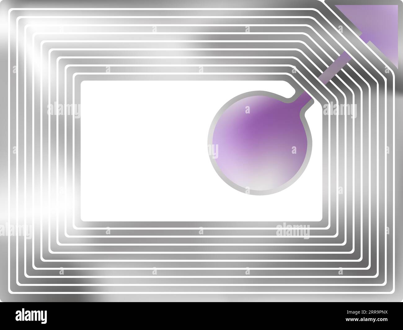 Radio identification tag isolated from the background for control and ...