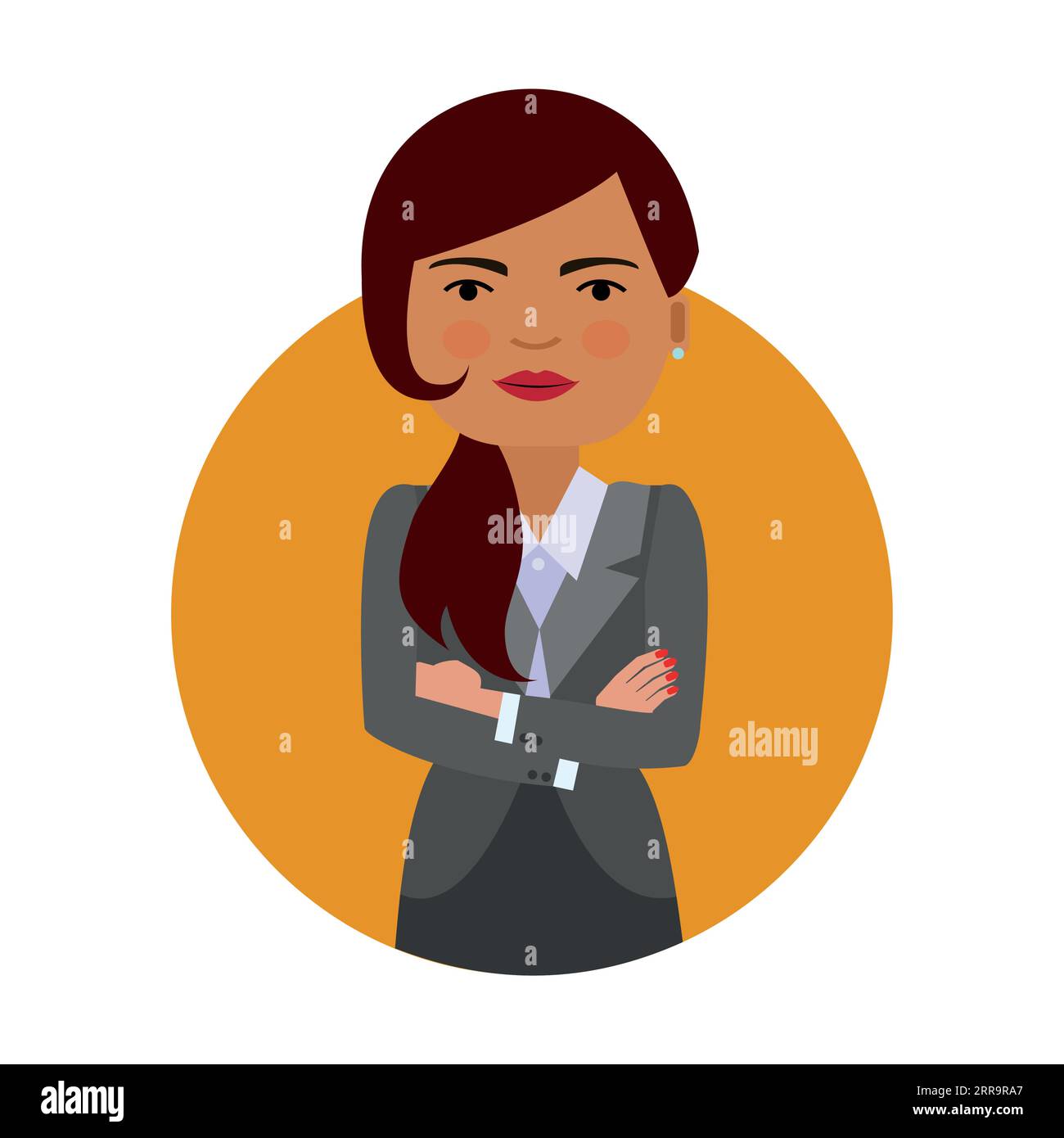Female boss crossing her arms over chest vector Stock Vector Image ...