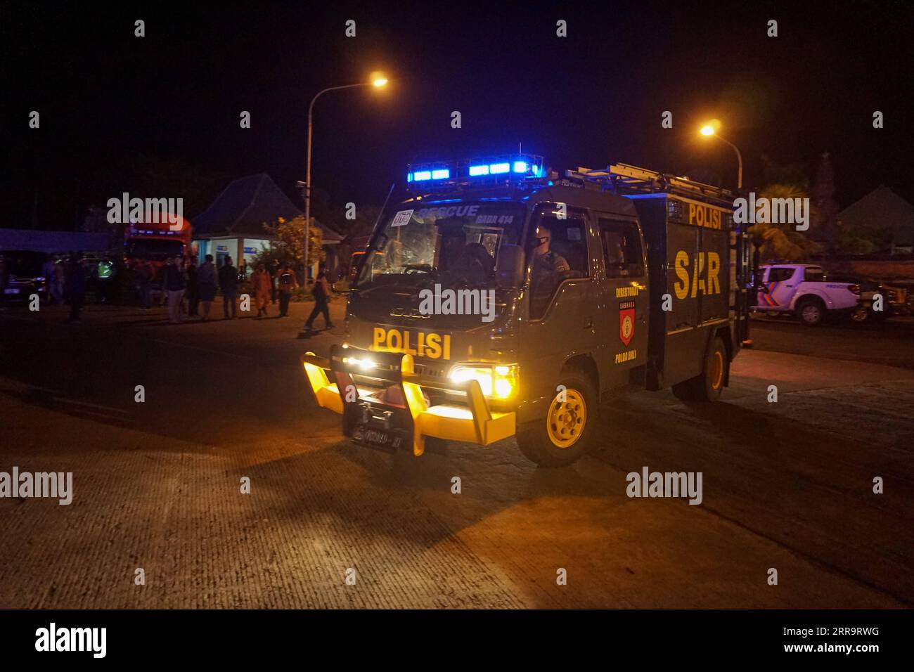 210630 -- BALI, June 30, 2021 -- A Search and Rescue SAR vehicle is ...