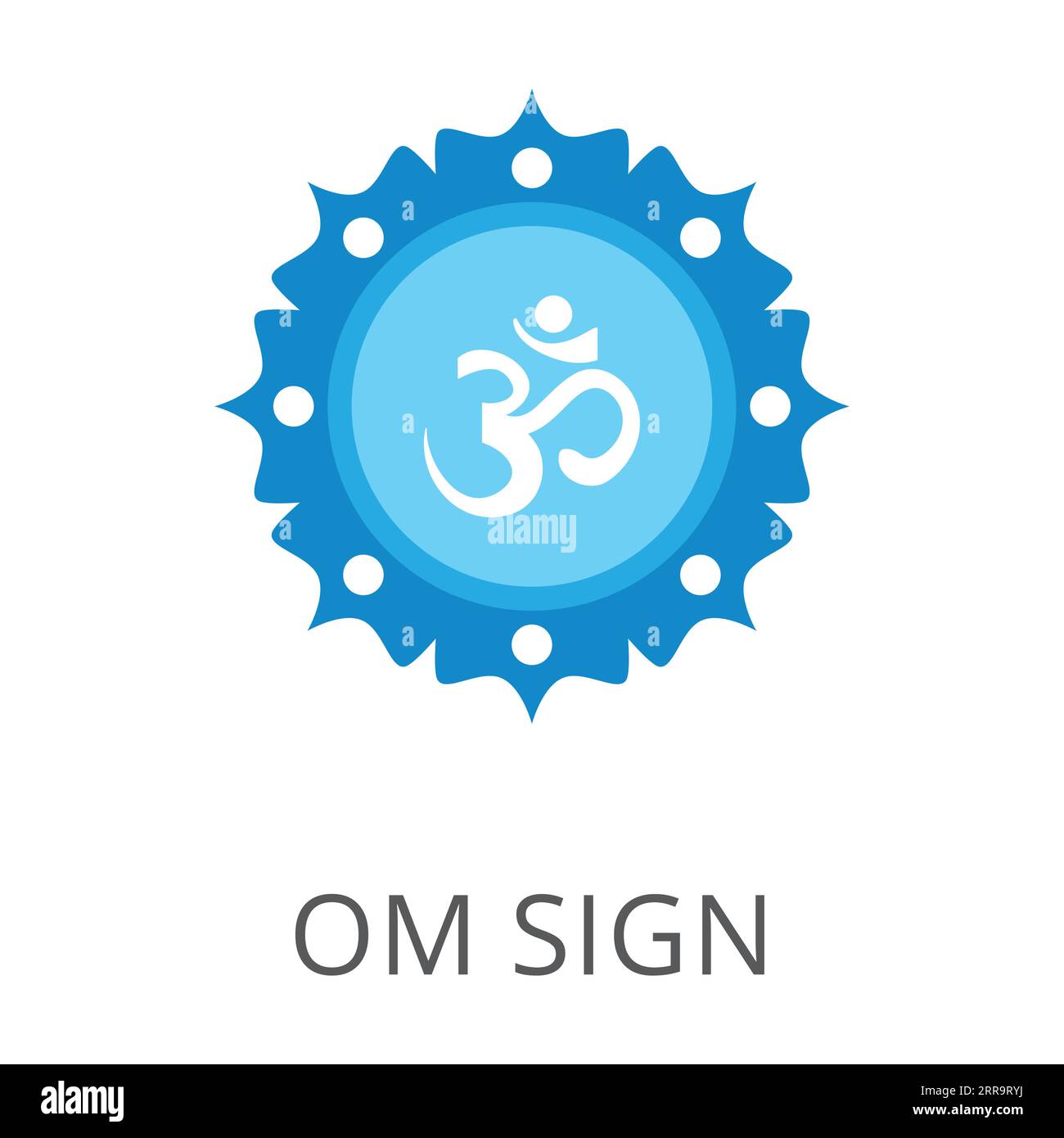 Om symbol icon blue isolated hi-res stock photography and images - Alamy