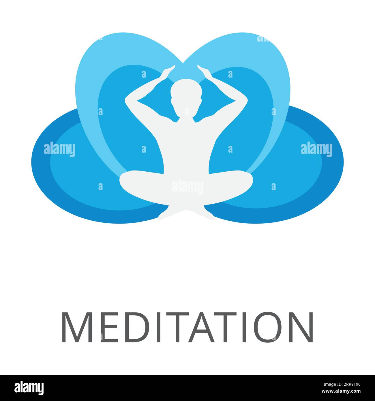 Man meditating in lotus pose sign flat vector icon Stock Vector Image ...