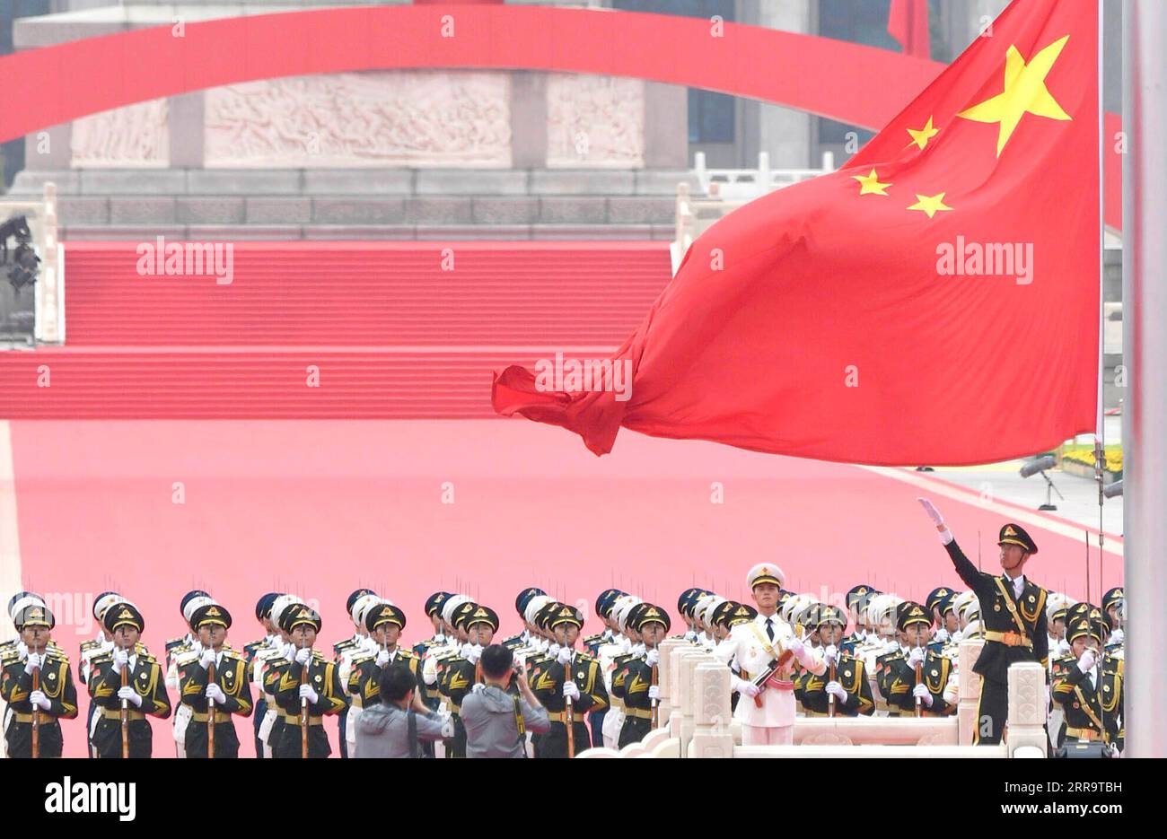 210701 -- BEIJING, July 1, 2021 -- A national flag-raising ceremony is ...