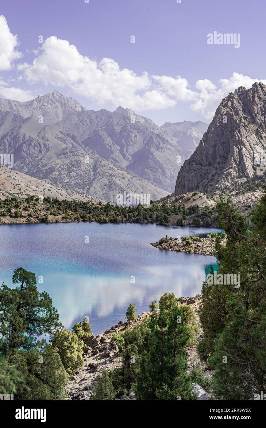 summer mountain lake in the heart of Tajikistan Stock Photo - Alamy