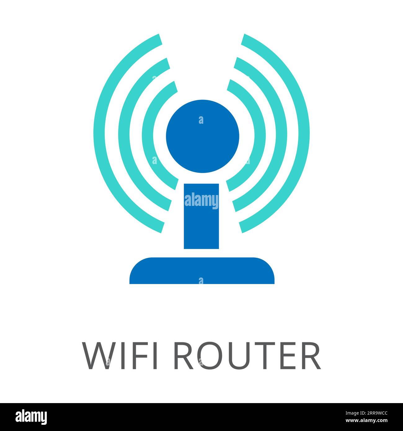 Wifi router for wireless communication isolated on white Stock Vector ...