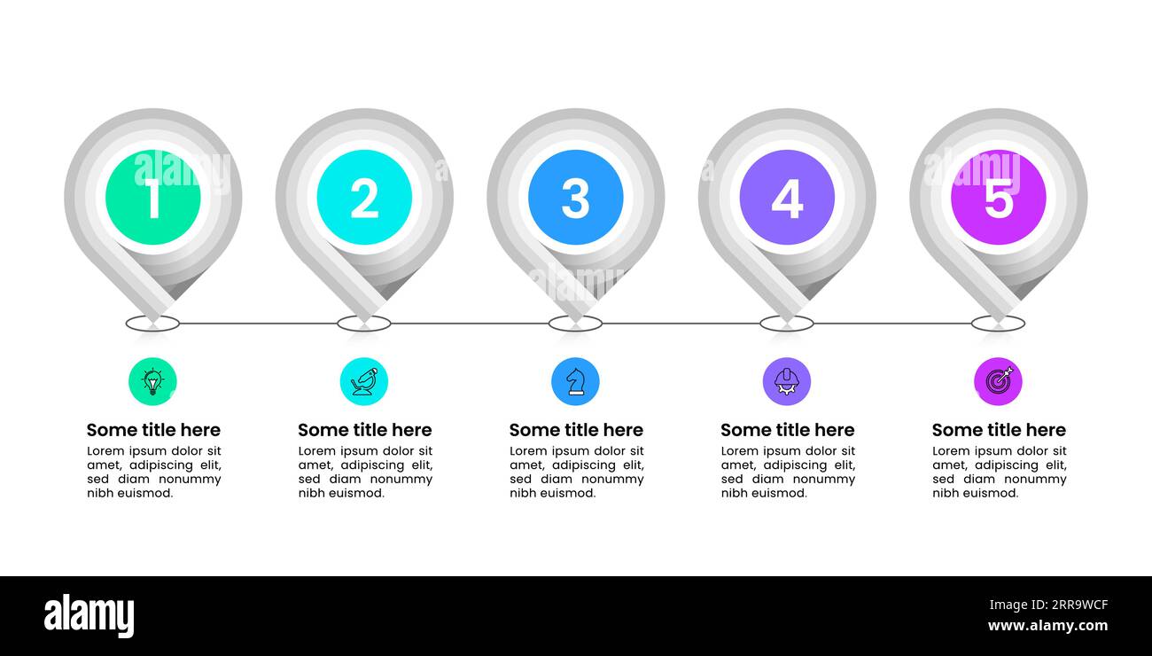 Infographic template with icons and 5 options or steps. Pointers in ...