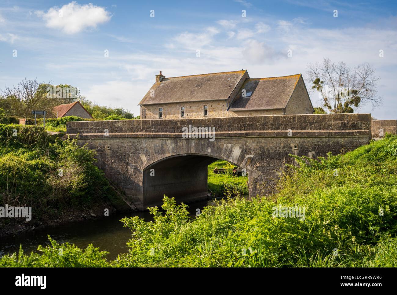 The La Fière Bridge and Monument Iron Mike Memorial Stock Photo - Alamy