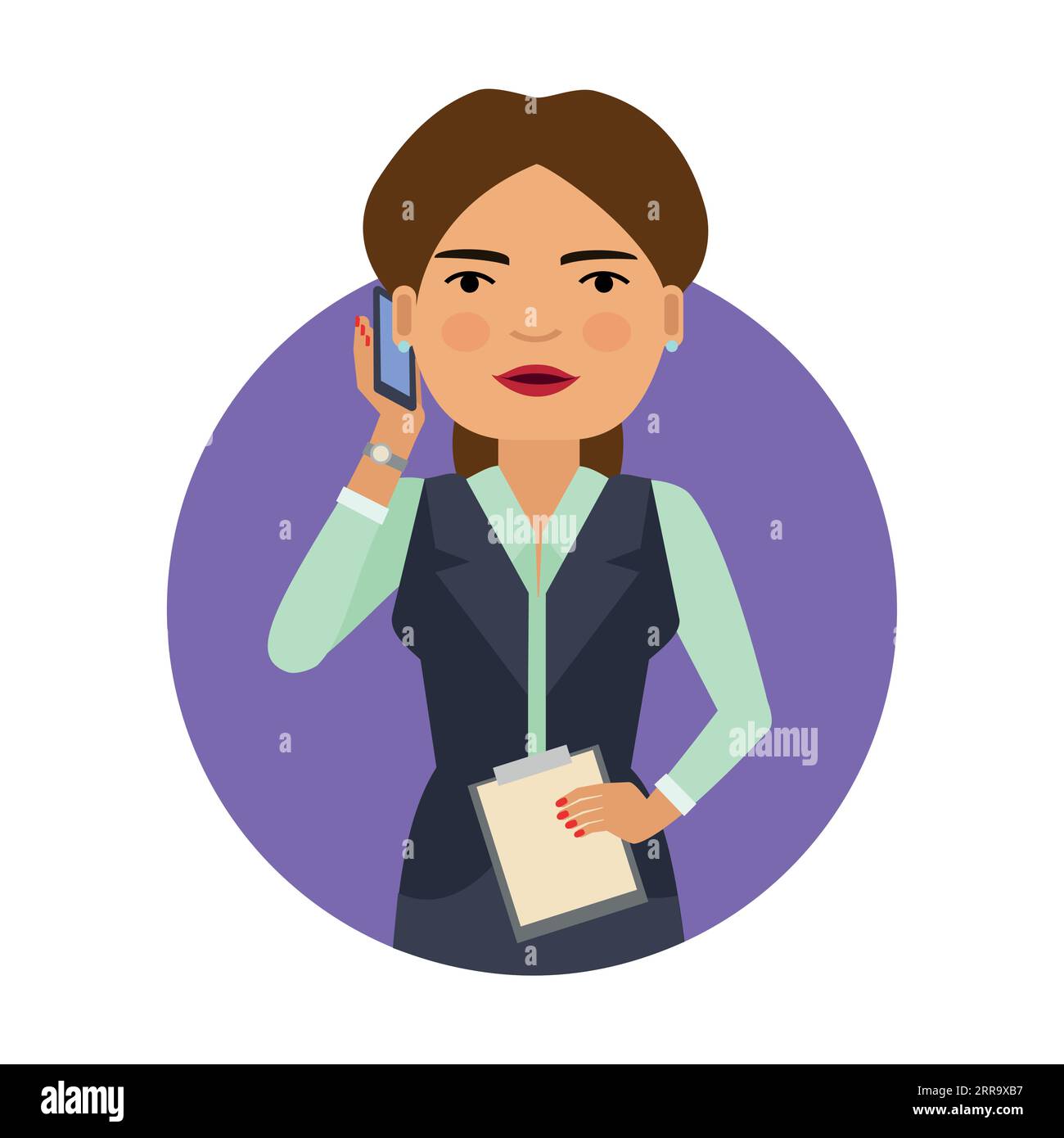 Smiling talking on phone Stock Vector Images - Alamy