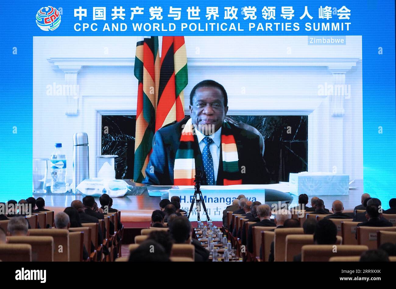 210706 -- BEIJING, July 6, 2021 -- Emmerson Mnangagwa, chairman and ...