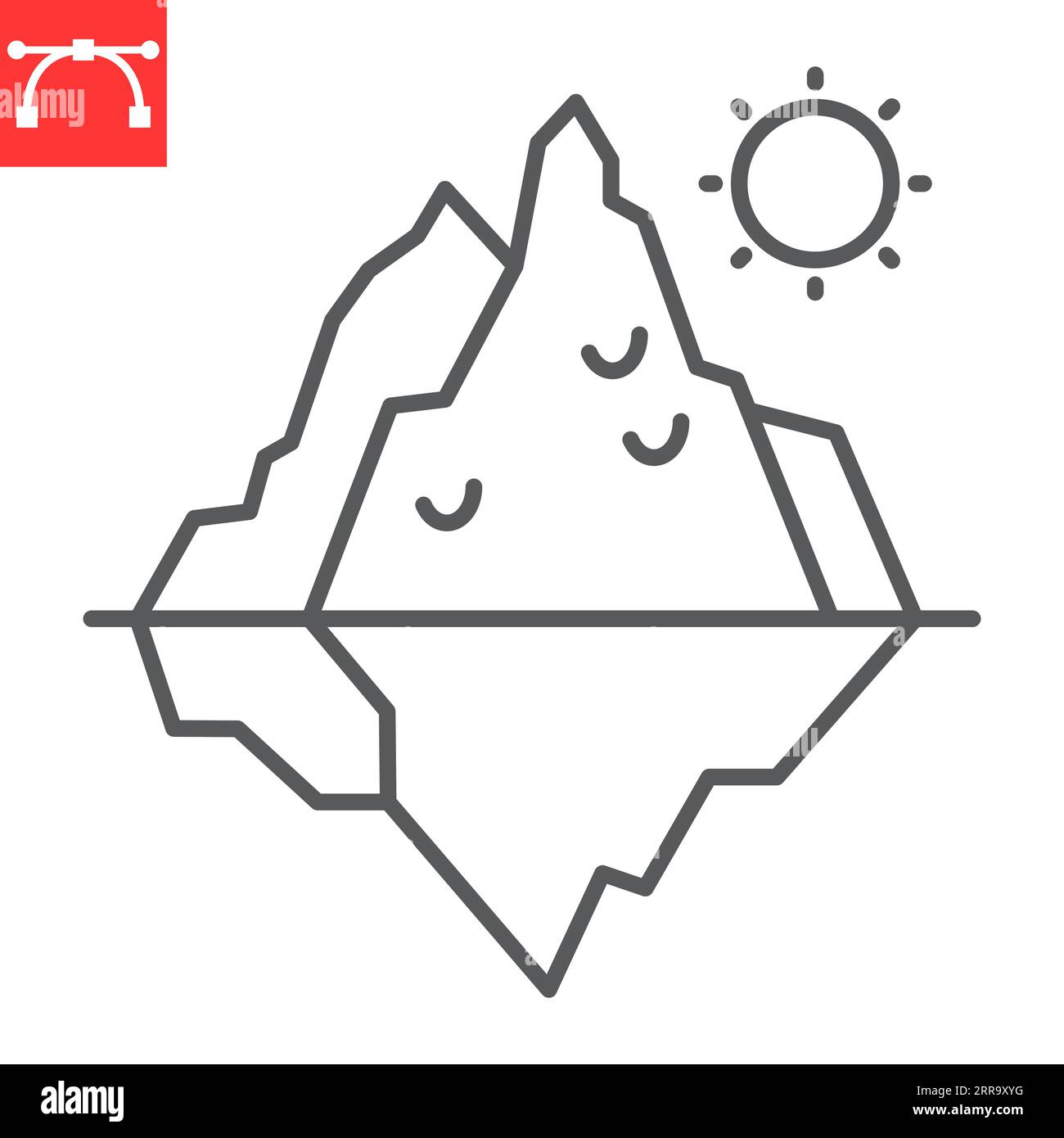 Iceberg melting line icon, climate change and ecology, ice melting ... Iceberg melting line icon, climate change and ecology, ice melting ...