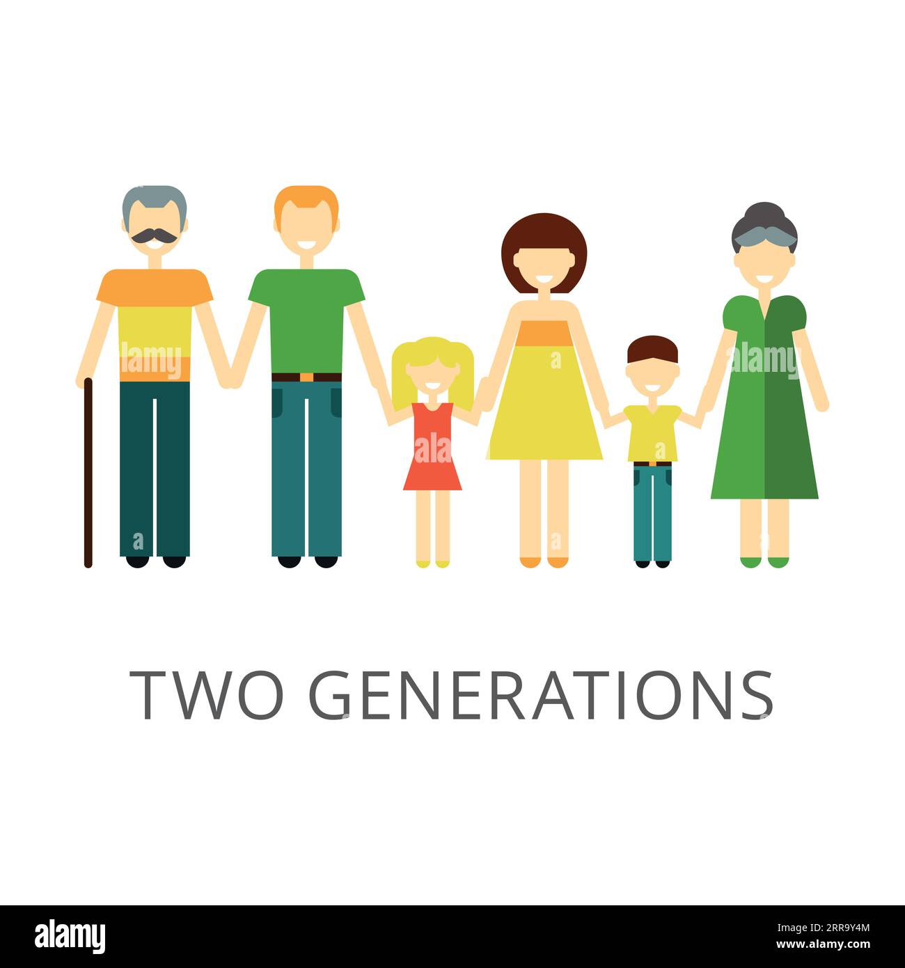 Two generations of family isolated on white Stock Vector Image & Art ...