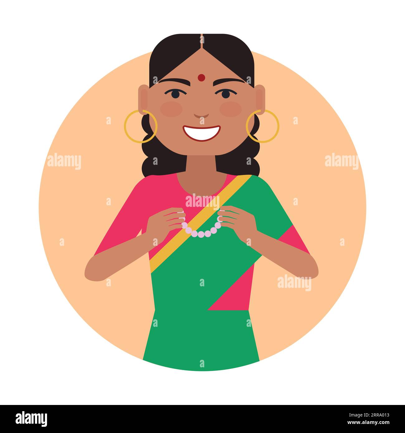 Indian girl in traditional clothes and jewelry Stock Vector Image & Art ...