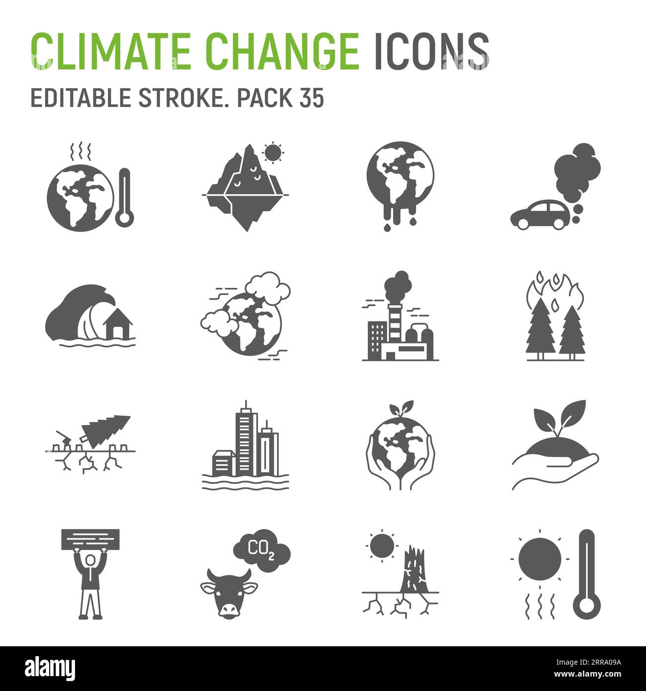 Climate change line icon set, ecology collection, vector graphics, logo ... Climate change line icon set, ecology collection, vector graphics, logo ...