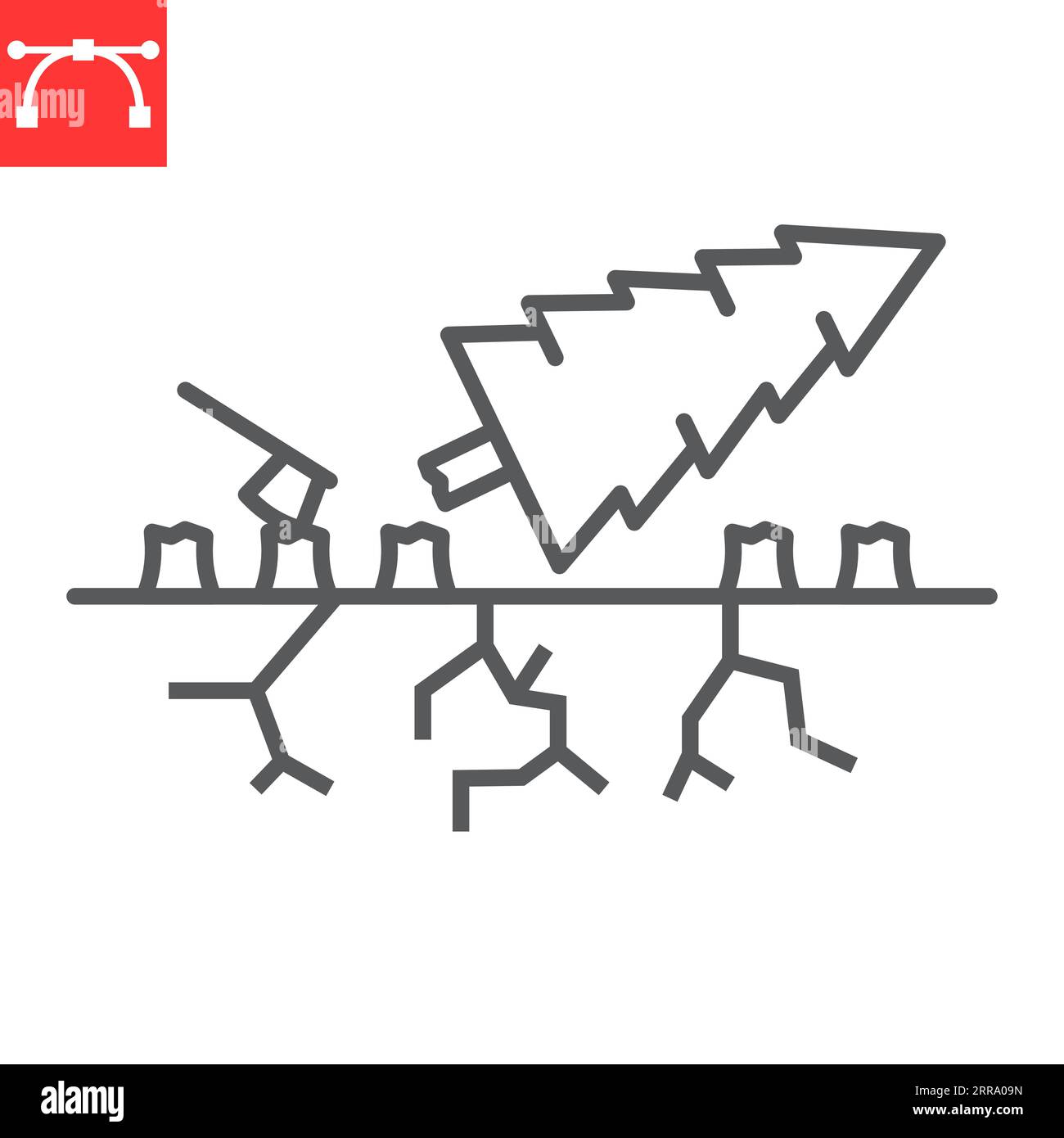 Deforestation line icon, climate change and ecology, tree stumps vector ...