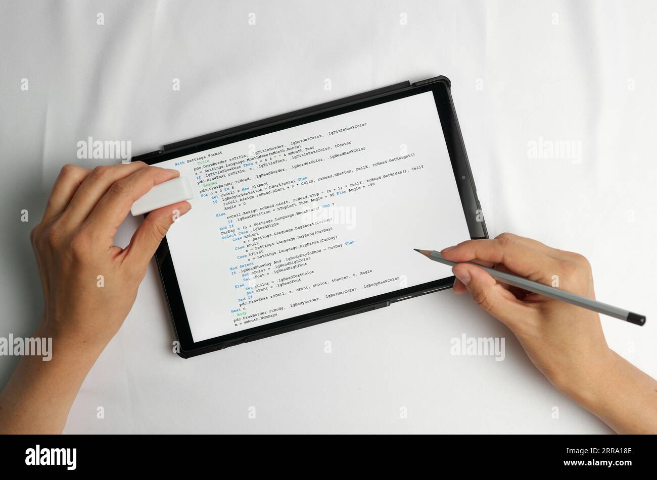 Programming and coding concept. Code generation: listing screen and two ... Programming and coding concept. Code generation: listing screen and two ...