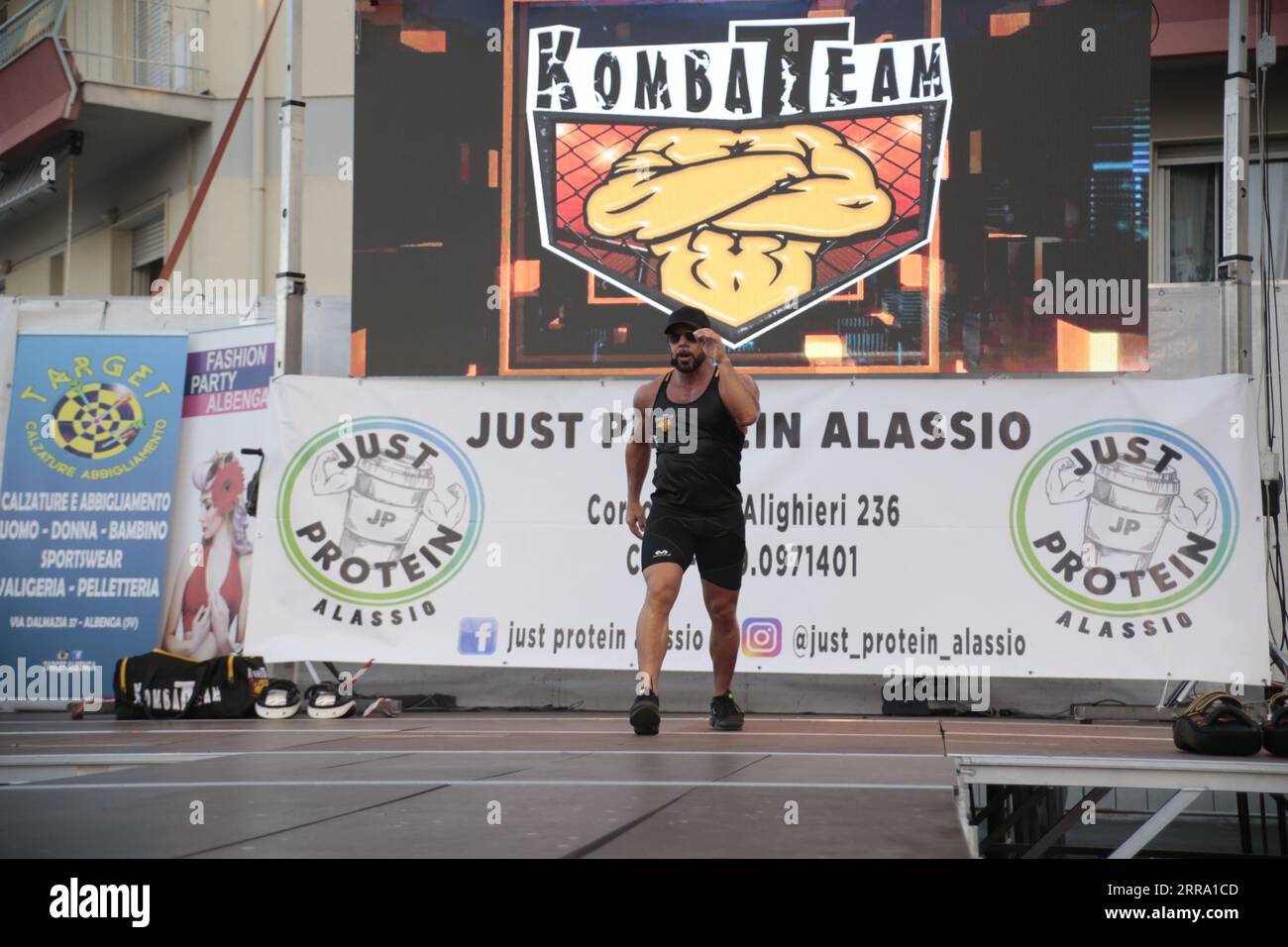 The images depict an animated children's kickboxing class in Italy at a ...