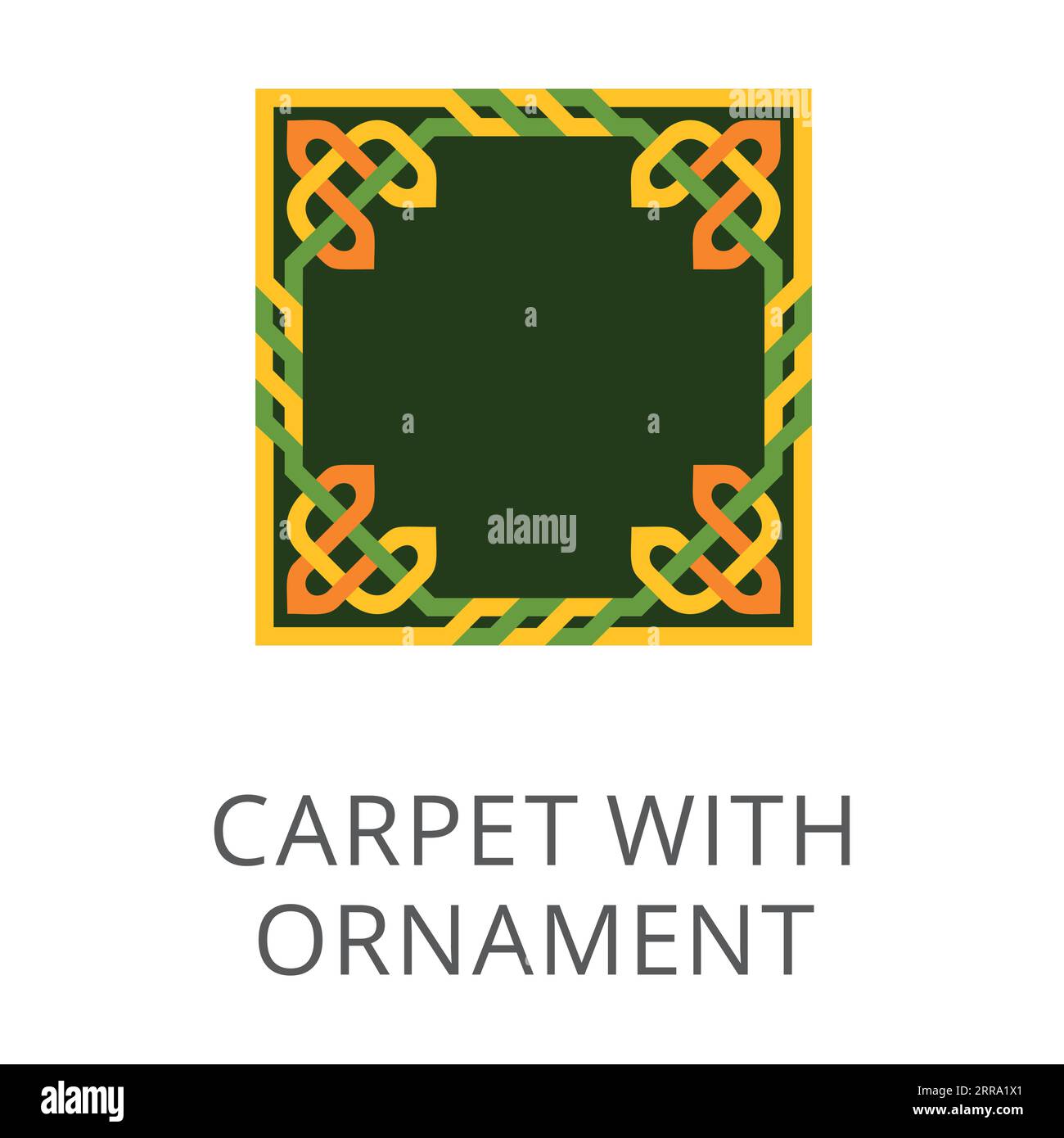 Square carpet with intertwined Celtic lines isolated on white Stock ...