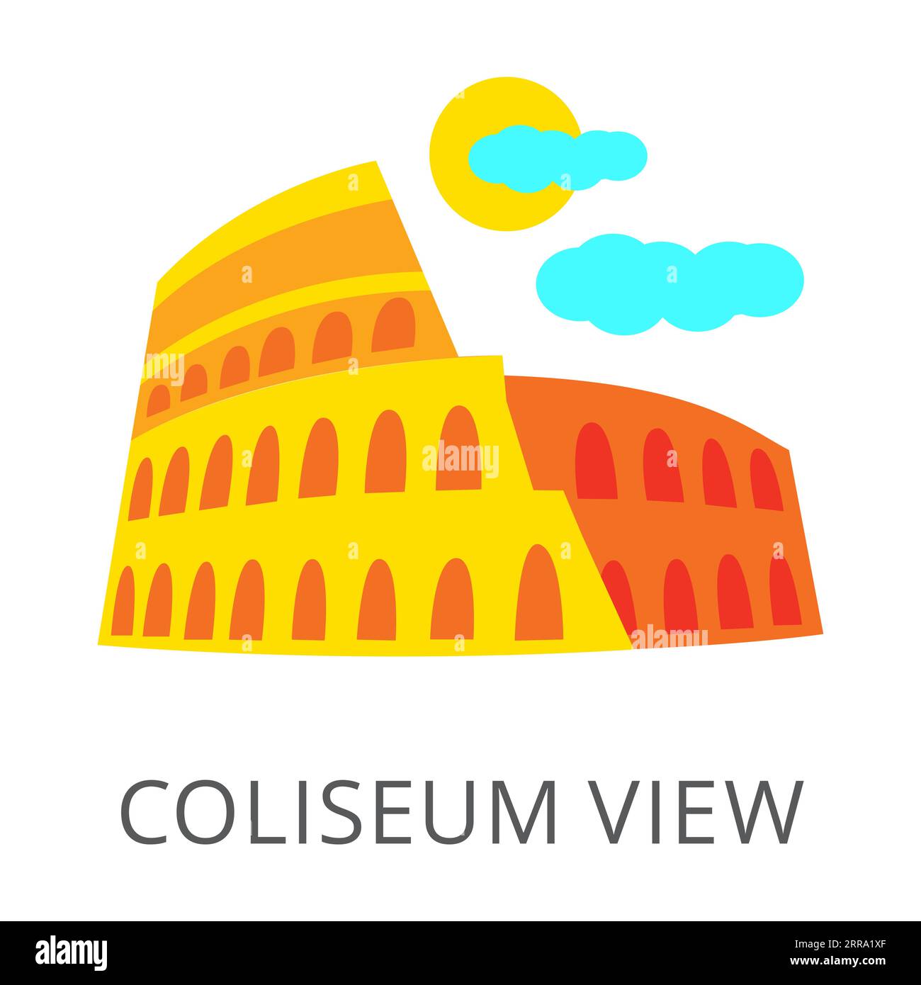 Coliseum in Rome as Italy landmark flat vector icon Stock Vector Image ...