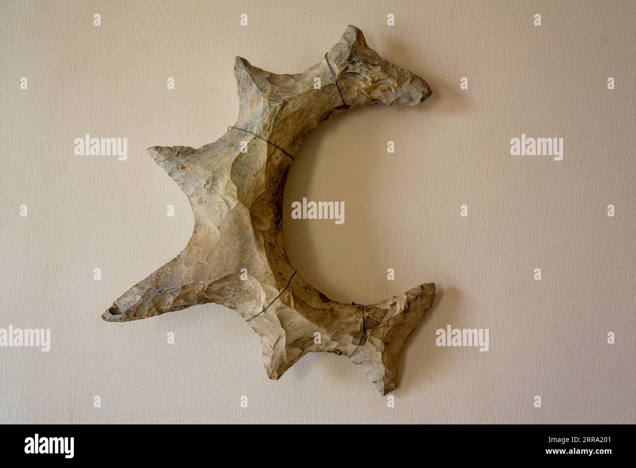 A chert eccentric flint in the museum at the Altun Ha Archeological ...