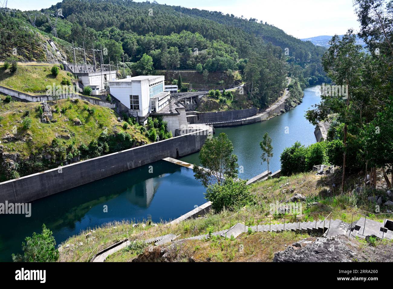 Hydroelectric power generation with dam and turbine generating plant on ...