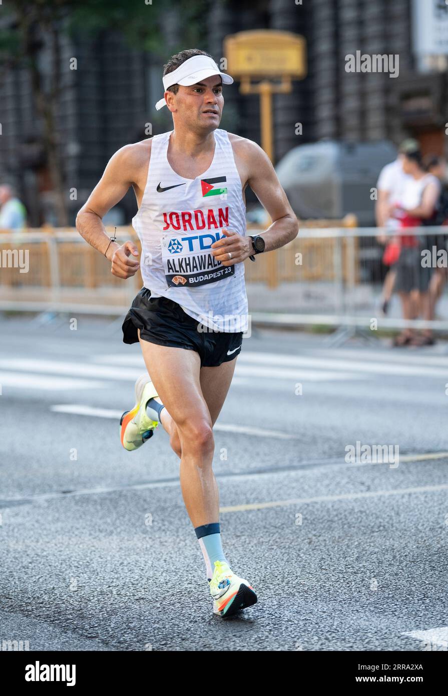 Moath Alkhawaldeh of Jordan competing in the men’s marathon on day 9 of ...