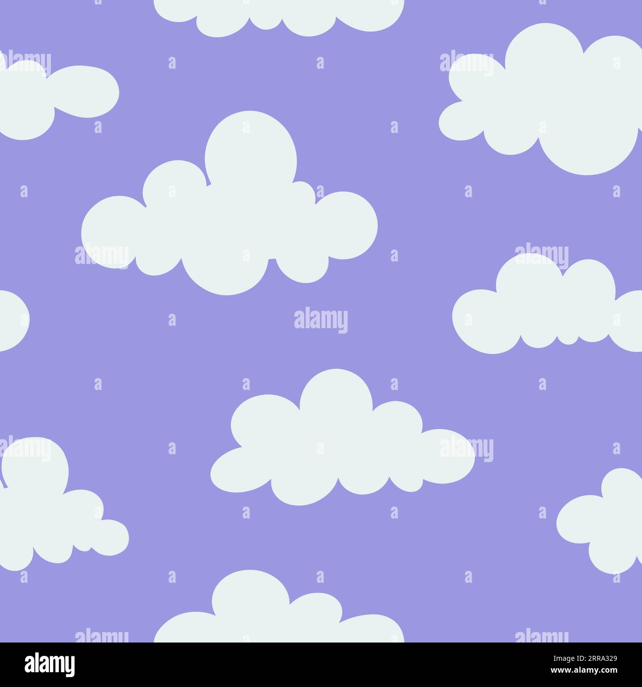 Clouds in the sky seamless pattern. Naive groovy lavender Background ...