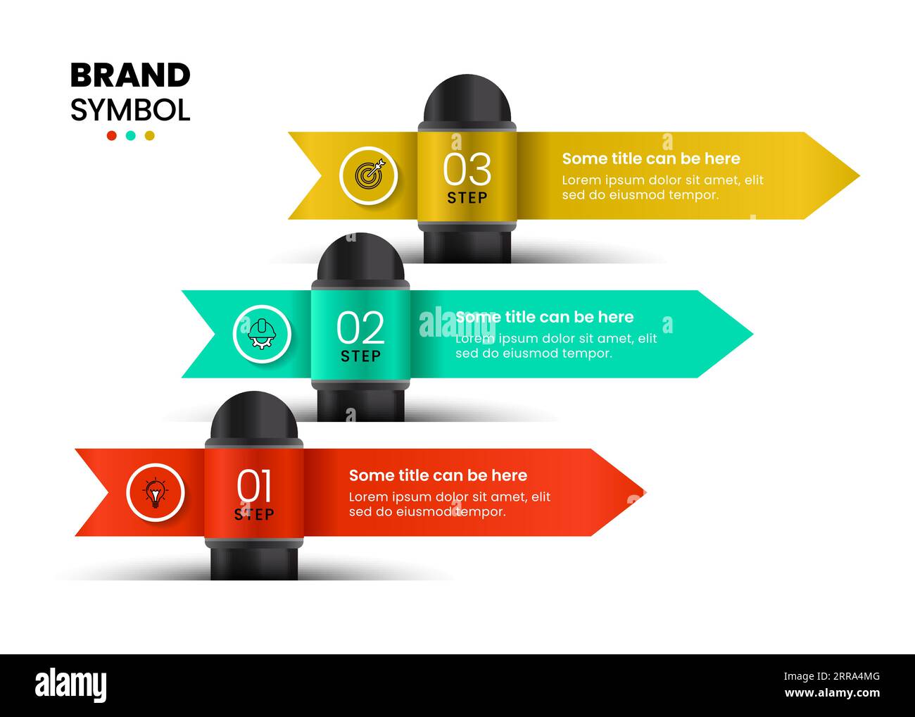 Infographic template with icons and 3 options or steps. Pointers. Can ...