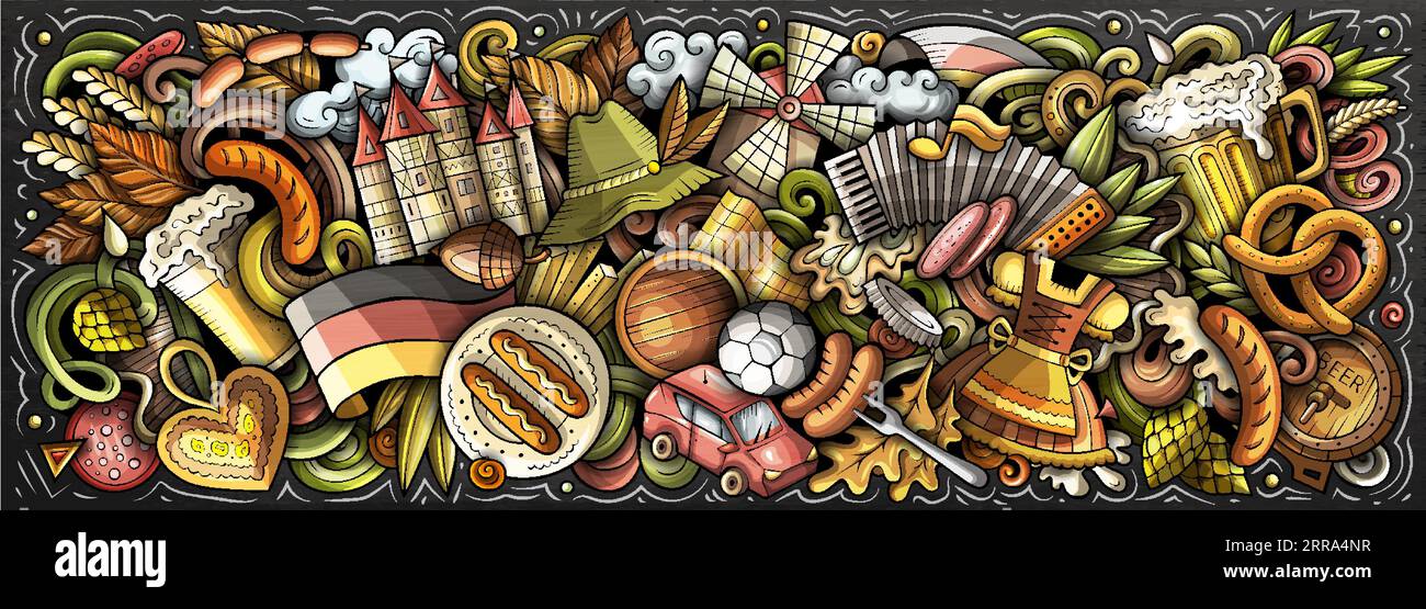 Vector illustration with Germany theme doodles. Vibrant and eye ...